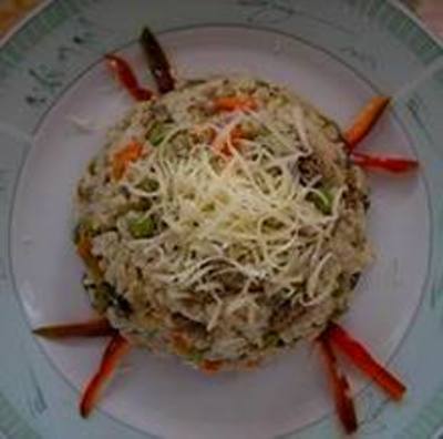 Zöldséges-májas rizottó recept