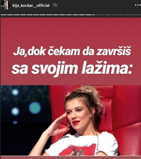 Kija poslala poruku Slobi? "Čekam da završiš sa lažima"