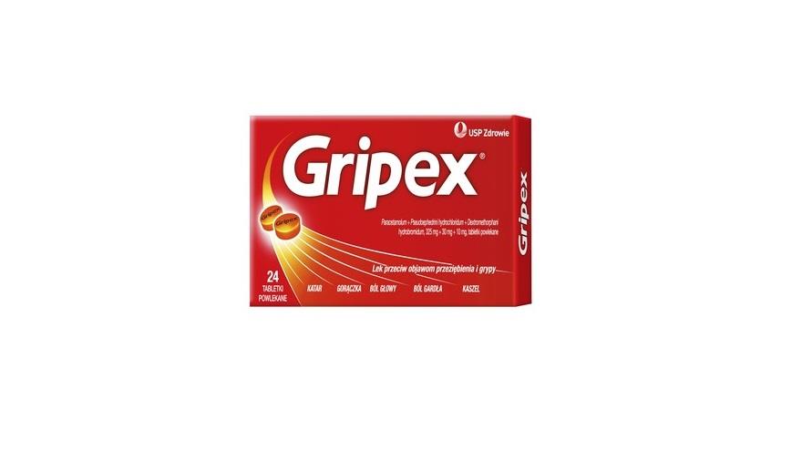 Gripex (ulotka) - skład tabletki, dawkowanie leku, skutki uboczne