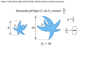 Stosunek pól figur f1 do f2 wynosi p1/p2 – zadania, ściągi i testy ...