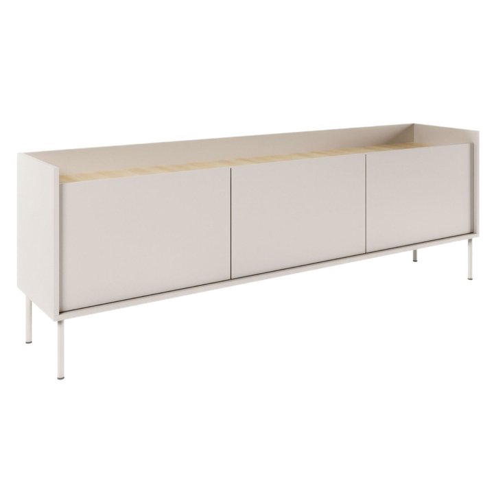 Selsey Szafka RTV Tovi trzydrzwiowa 175 cm kaszmir/dąb lindberg - Lamoda.pl