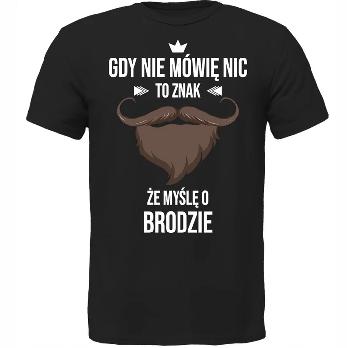 DrukPrintPrezent Koszulka To Znak Że Myślę O Broda Zabawne - Lamoda.pl