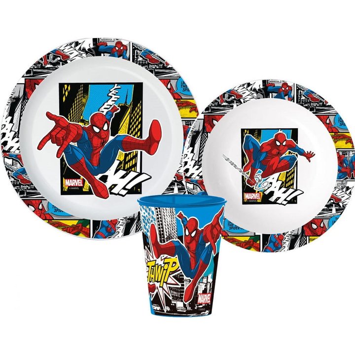 Disney Zestaw Obiadowy Spider-Man Marvel 3W1 Zestaw Naczyń Śniadaniowy ...