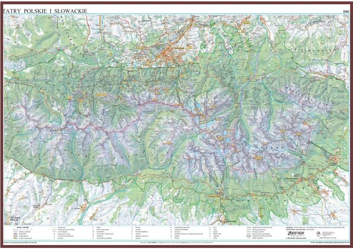 Eko-Graf EkoGraf, mapa ścienna Tatry polskie i słowackie, 1:50 000 ...