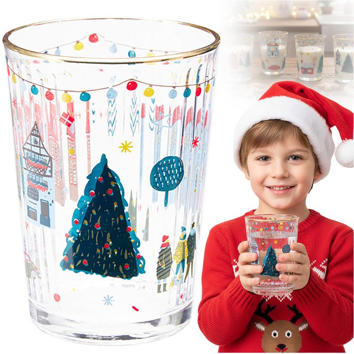 EDANTI Szklanki Świąteczne Do Napojów Szklany Kubek Świąteczna Na Prezent 500 Ml - Lamoda.pl