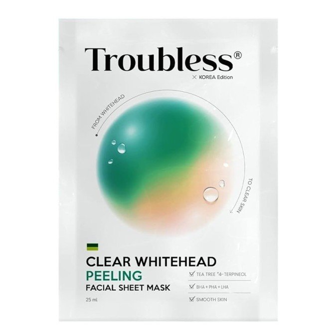 Troubless Clear Whitehead Peeling Facial Sheet Mask peelingująca maska ...