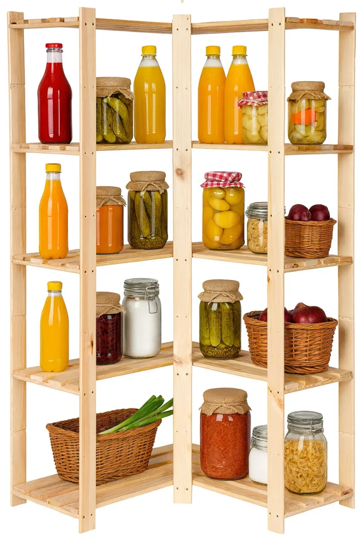 Elior Drewniany regał narożny do spiżarni L9-E61 - Lamoda.pl