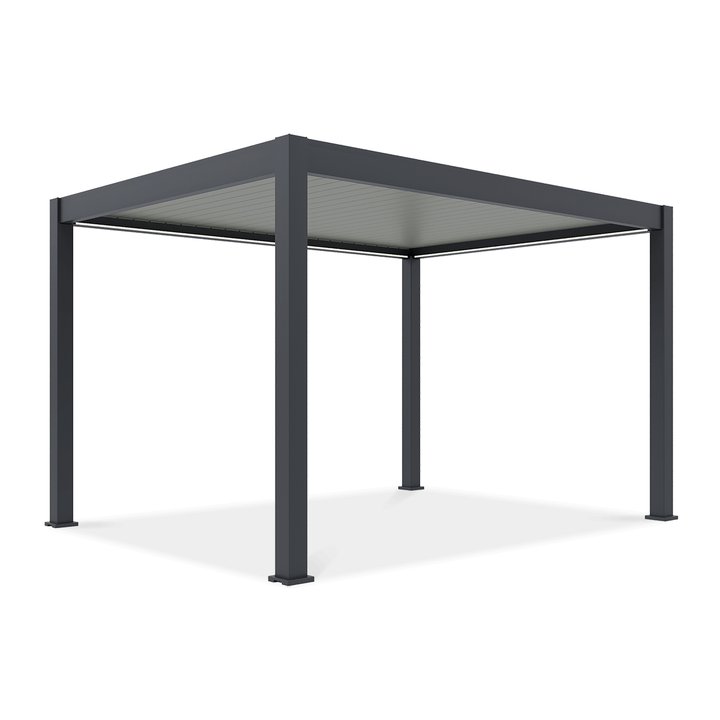 Pergola elektryczna tarasowa DELUXE PRO AUTOMATIC 3x4 z oświetleniem LED, Anthracite/Light Grey ...