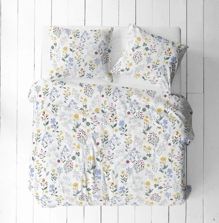 Empik Pościel z kory 180x200 biała żółta niebieska turkusowa letnia ...