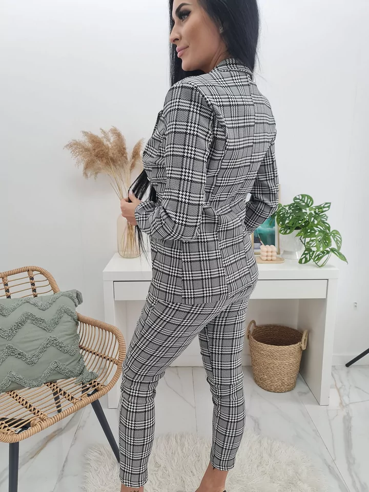 MODA ITALIA ELEGANCKI DWURZĘDOWY GARNITUR DAMSKI ANETTA - GRUBA CZARNO ...