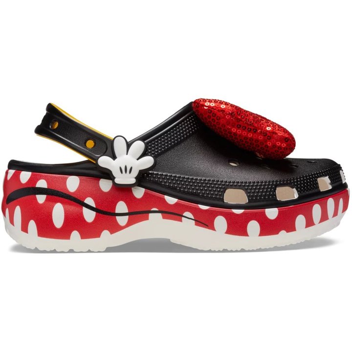 Damskie klapki Crocs Minnie Mouse Classic Platform Clog czarne - Lamoda.pl