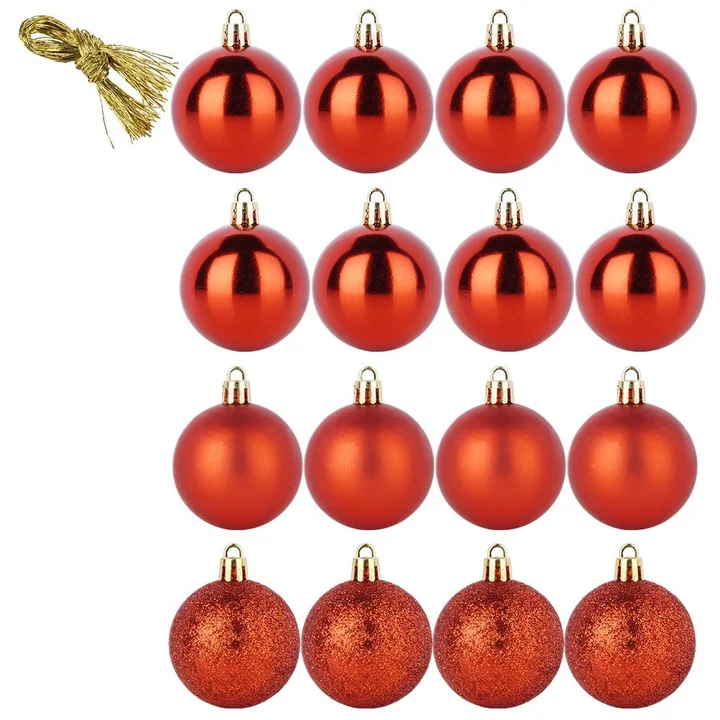 Artemis 16x Bombki Choinkowe Świąteczne Nietłukące Czerwone Zestaw ...