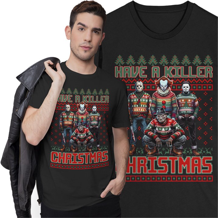 Gildan Świąteczna Koszulka Prezent na Święta Horror Pennywise ...