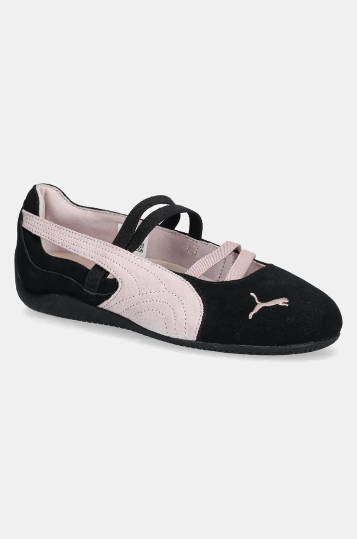 Puma baleriny zamszowe Speedcat Ballet kolor czarny 401287 - Lamoda.pl