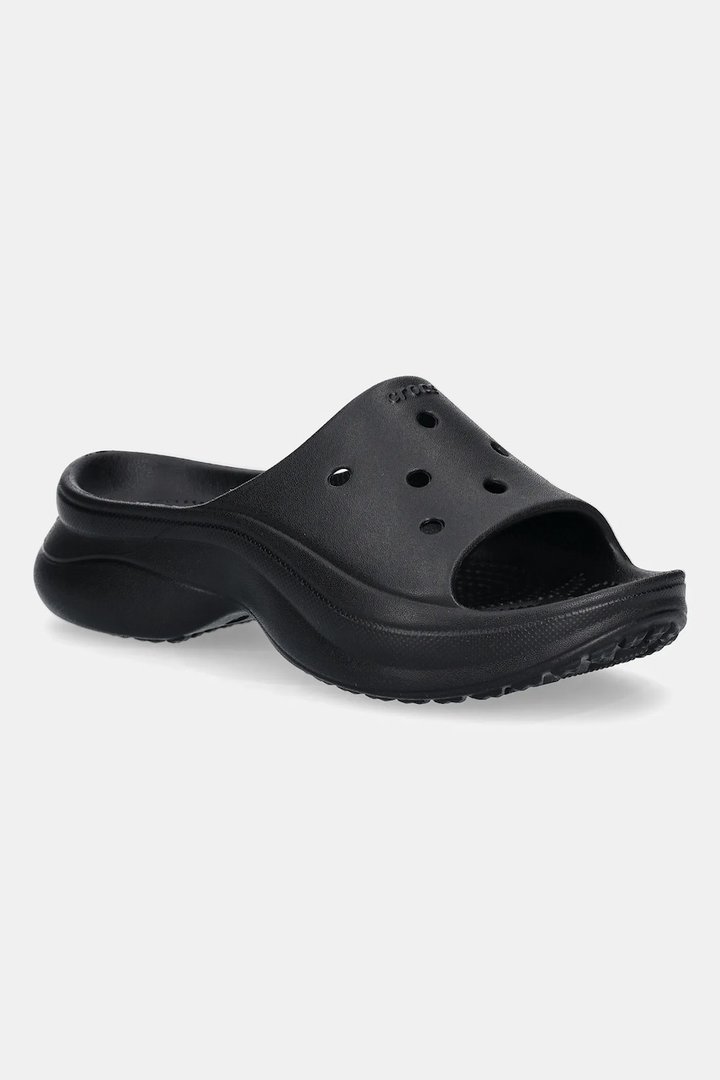 Crocs klapki Bae Slide damskie kolor czarny na platformie 211108 ...