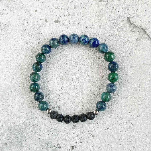 Pakamera Męska bransoletka - Azuryt Lawa - Lamoda.pl