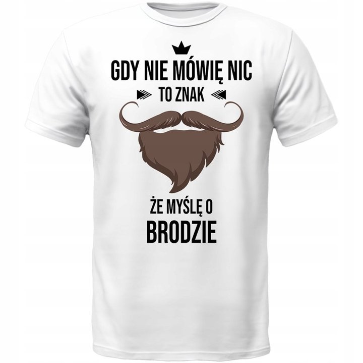 DrukPrintPrezent Koszulka To Znak Że Myślę O Broda Zabawne - Lamoda.pl