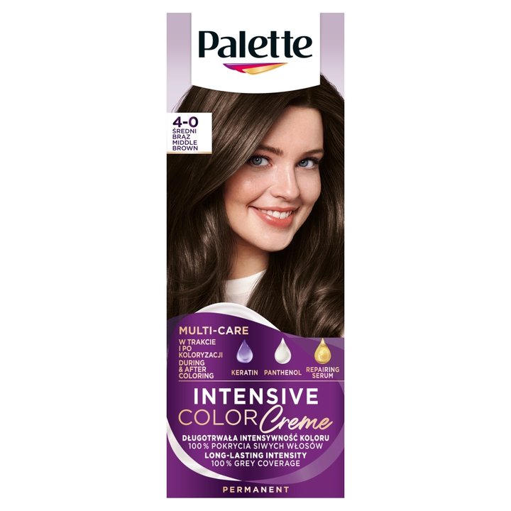 Palette Intensive Color Creme Farba do włosów, Średni Brąz, 4-0 - Lamoda.pl