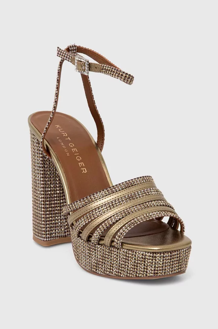 Kurt Geiger London sandały Pierra Platform Sandal kolor złoty 8882268619 - Lamoda.pl