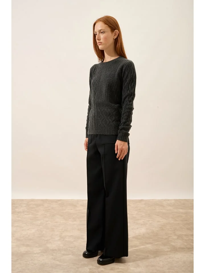 Just Cashmere Kaszmirowy sweter "Amala" w kolorze antracytowym - Lamoda.pl