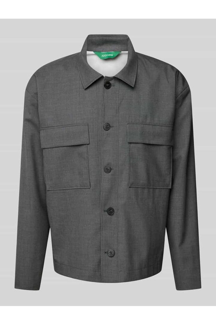 ANNARR Marynarka z wełny z kołnierzem z połami model ANRKNUT - Lamoda.pl