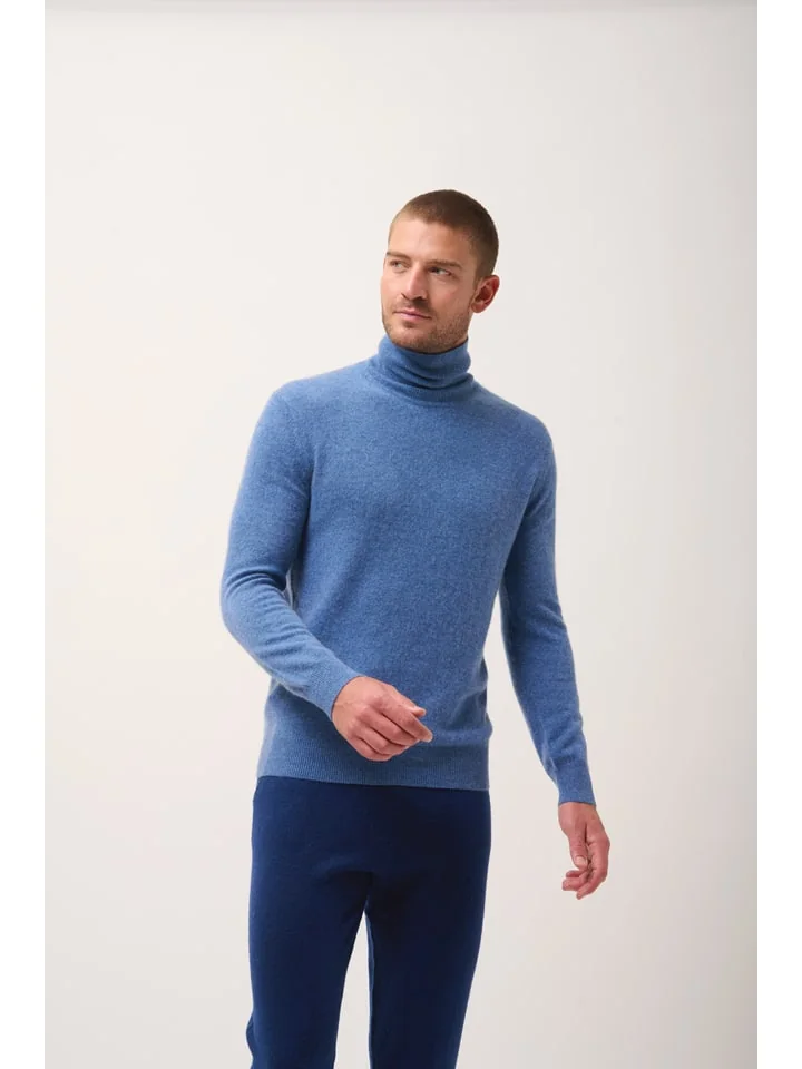 Just Cashmere Kaszmirowy golf "Connor" w kolorze błękitnym - Lamoda.pl