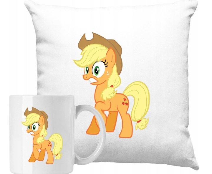 Atram ZESTAW PODUSZKA + KUBEK My Little Pony Rarity Applejack Prezent ...