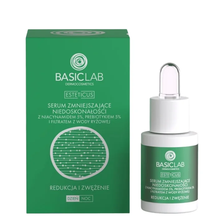 BasicLab Serum zmniejszające niedoskonałości niacynamid 5%, prebiotyk 5 ...