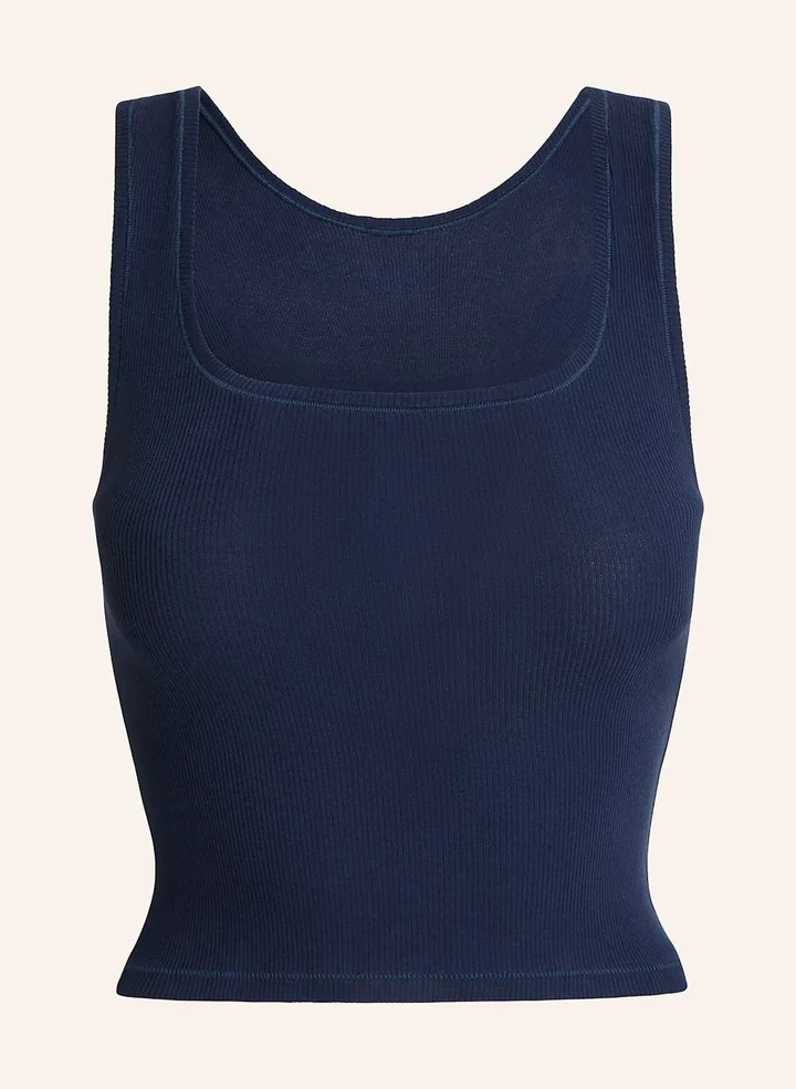 Skims Top Cotton Rib blau - Lamoda.pl