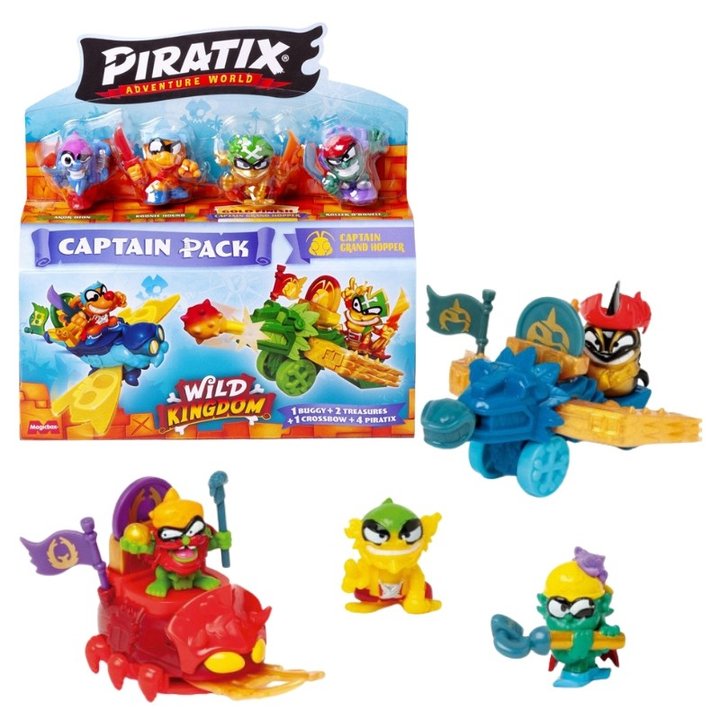 Magic Box Piratix Captain Pack Zestaw Figurek Złoty Kapitan Łazik Kusza ...