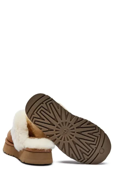 UGG Ocieplane obuwie domowe DISQUETTE | zamsz | shearling - Lamoda.pl