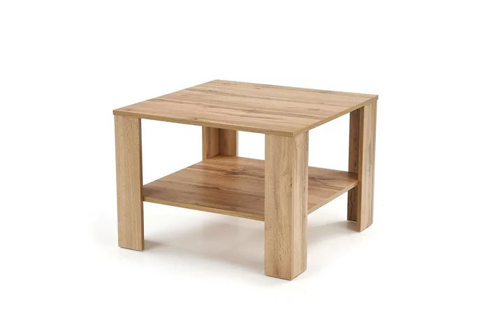 Stolik kawowy Tastur S kwadratowy dębowy z półką nowoczesny do salonu ...