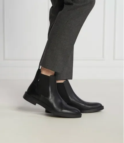 BOSS BLACK Skórzane sztyblety Calev_Cheb - Lamoda.pl