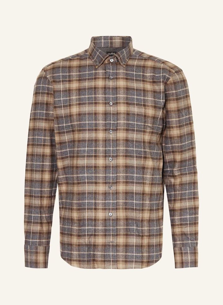 Van Laack Koszula Flanelowa Roy Tailor Fit braun - Lamoda.pl
