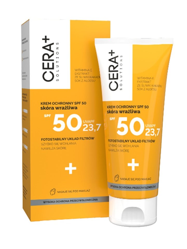 Cera+ Krem ochronny SPF 50 skóra wrażliwa 50 ml - Lamoda.pl
