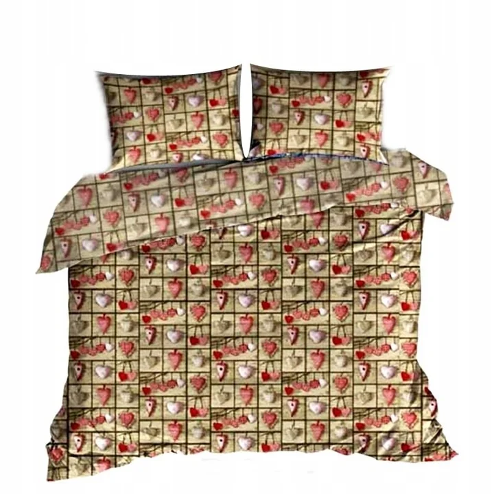 Empik pościel z kory 180x200 + 2 poszewki K 82-4 serca zawieszki beż ...