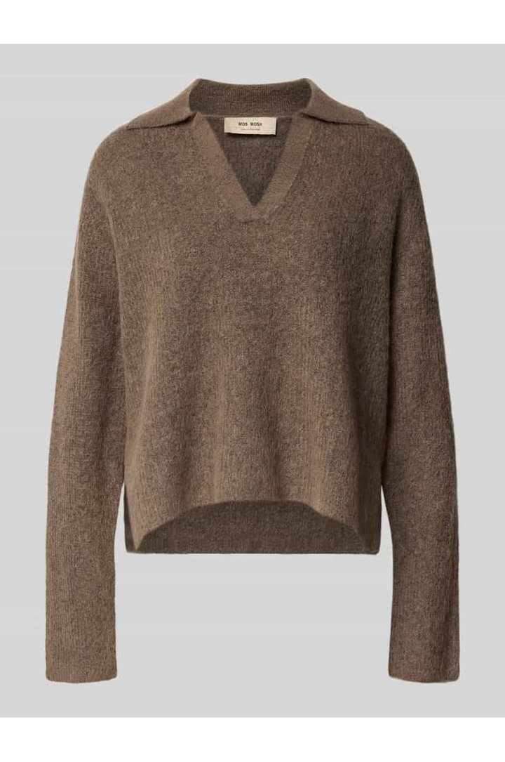 Mos Mosh Sweter z dzianiny z mieszanki wełny z kołnierzykiem polo model Thora Aidy - Lamoda.pl