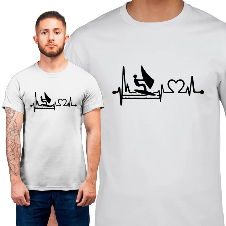 VoloDonum Koszulka męska Linia Życia EKG Windsurfing Windsurfer XL ...