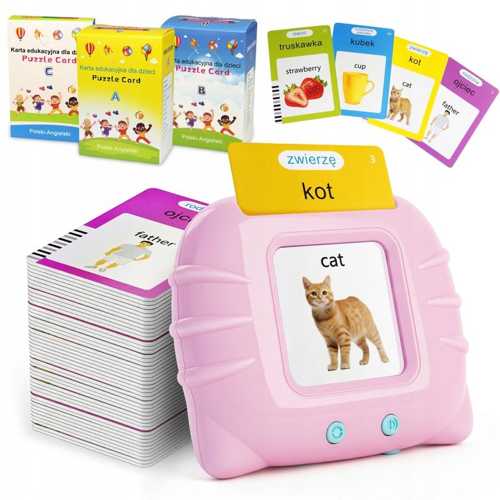 EVI Edukacyjny czytnik kart do NAUKI JĘZYKA ANGIELSKIEGO 255 szt 510 ...