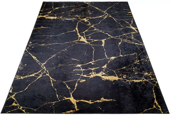 Profeos Granatowo-złoty dywan w stylu glamour do salonu - Valano 3X ...