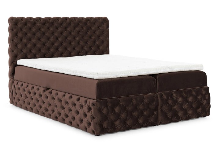 Edinos Premium Brązowe łóżko tapicerowane z pojemnikiem 5 rozmiarów R5 ...