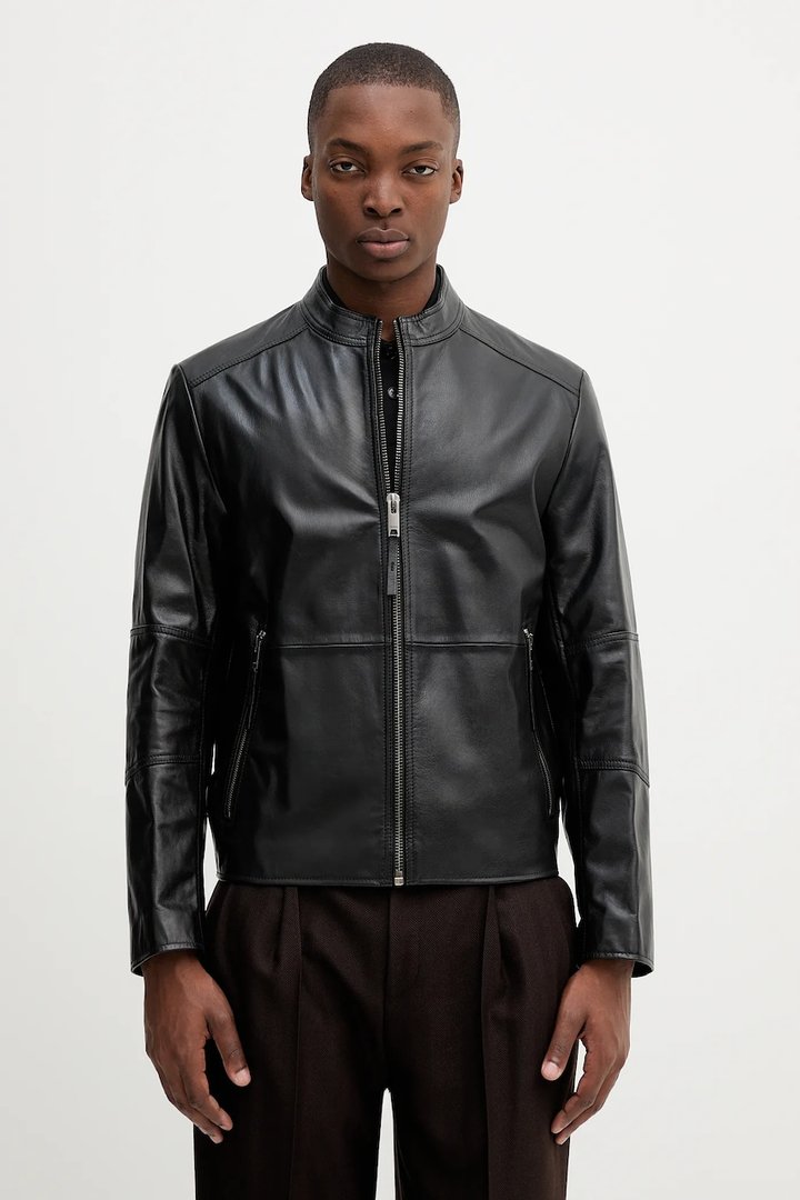 HUGO ramoneska skórzana Lokis-3 kolor czarny przejściowa 50540984 ...