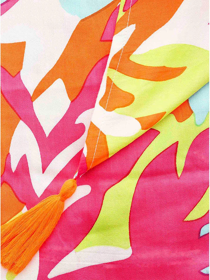 Zwillingsherz Chusta trójkątna "Power Flower" ze wzorem - 130 x 130 cm - Lamoda.pl