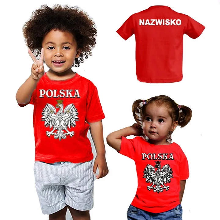 Inna (Inny) Koszulka bawełniana dziecięca Polska Polski Twoje Nazwisko ...