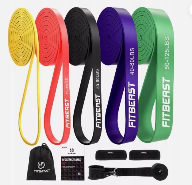 Zestaw 5 Opasek Oporowych Do Ćwiczeń Fitbeast Dla Mężczyzn I Kobiet ...