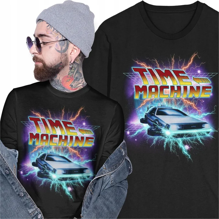 Gildan Koszulka Back To The Future Powrót do Przeszłości Wehikuł Czasu ...