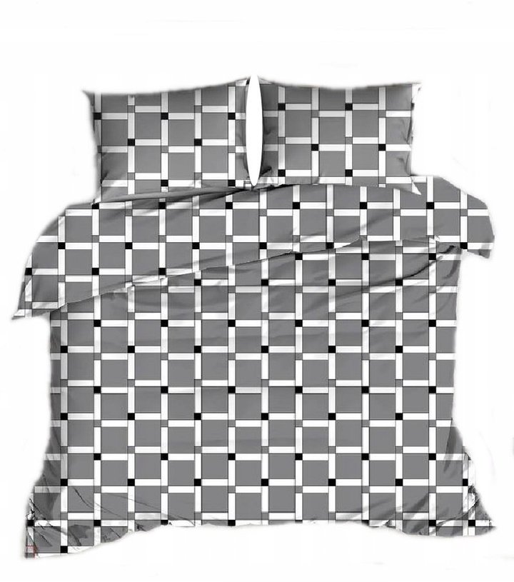 Empik pościel z kory 200x200 + 2 poszewki K 118 szara w kratkę - Lamoda.pl