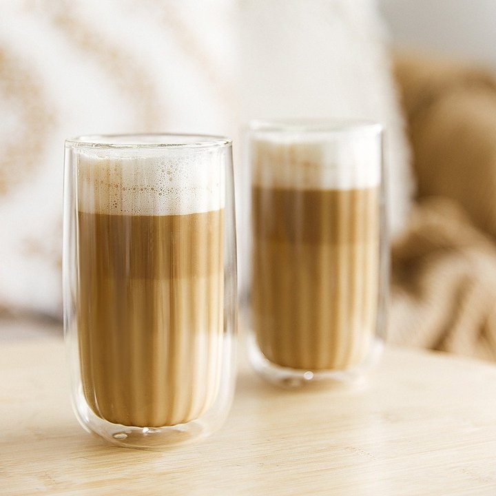 HOMLA Zestaw szklanek CEMBRA GROOVE z podwójną ścianką 350ml - Lamoda.pl