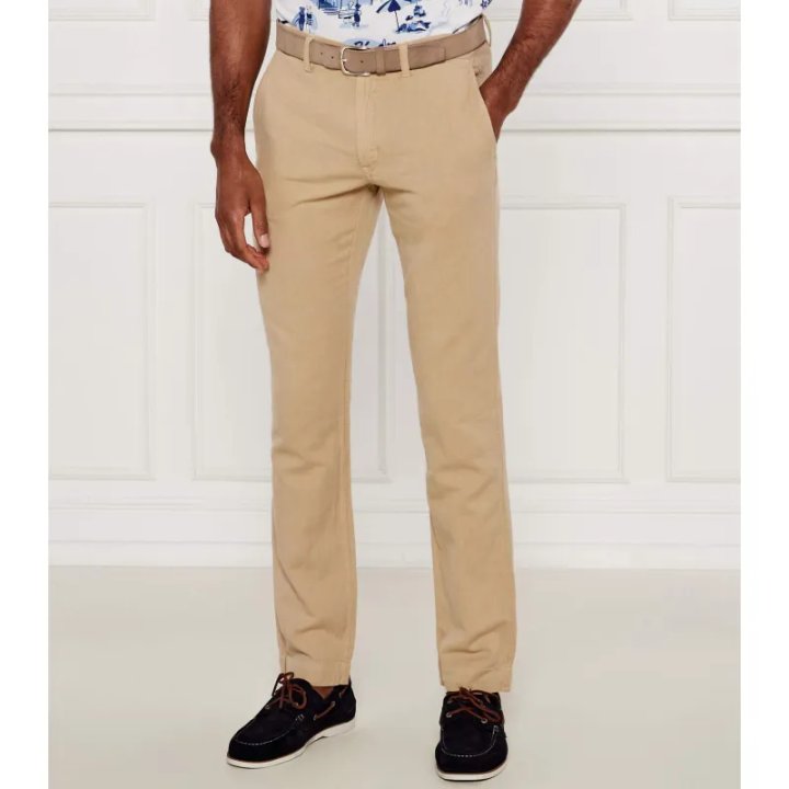 POLO RALPH LAUREN Lniane spodnie | Straight fit - Lamoda.pl