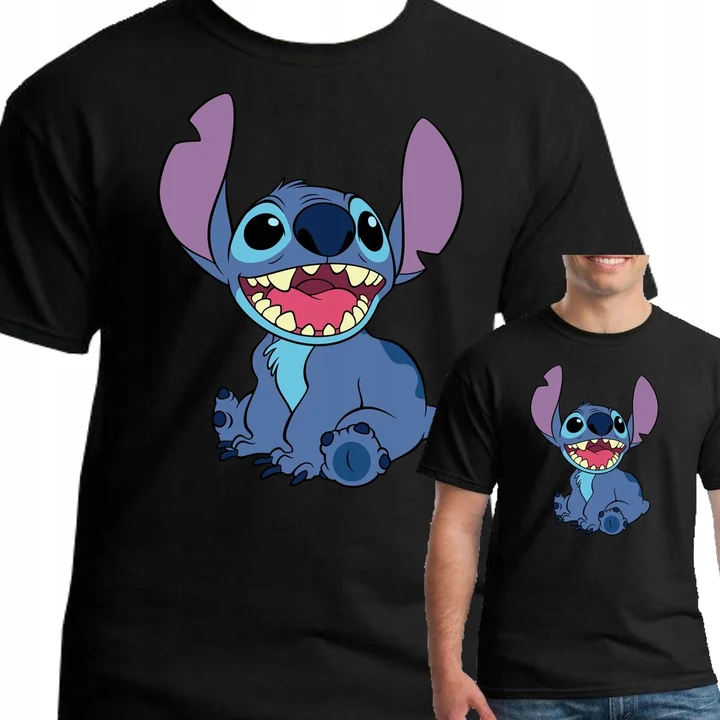 FabrykaWydruku Koszulka Męska Lilo I Stitch Bajka L 3202 Czarna - Lamoda.pl